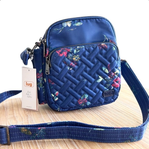 lug | Bags | New Lug Can Can Se Rfid Crossbody Bag Blue Floral Quilted ...